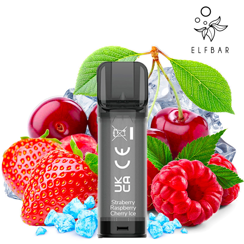 Cartridges Elfa Pod Strawberry Raspberry Cherry Ice flavors Elf Bar